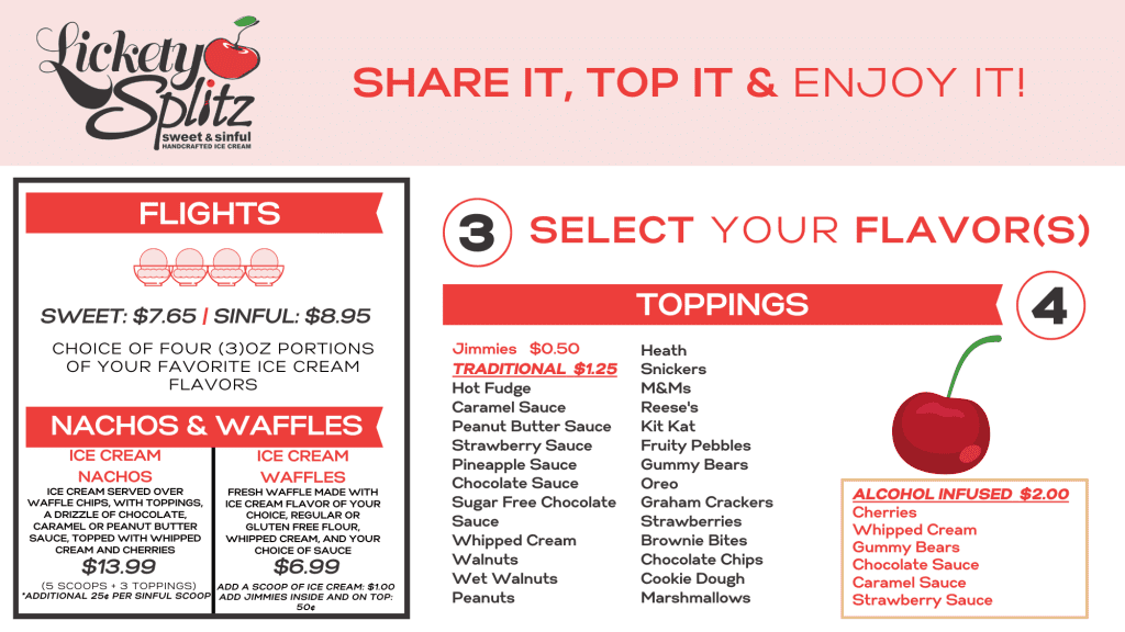 Ice Cream Shop | Alcohol Infused | Lickety Splitz | Maple Shade NJ
